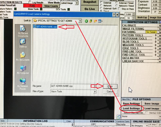 EtherInspect C2D2 Administrator Access | Cognex Support Community