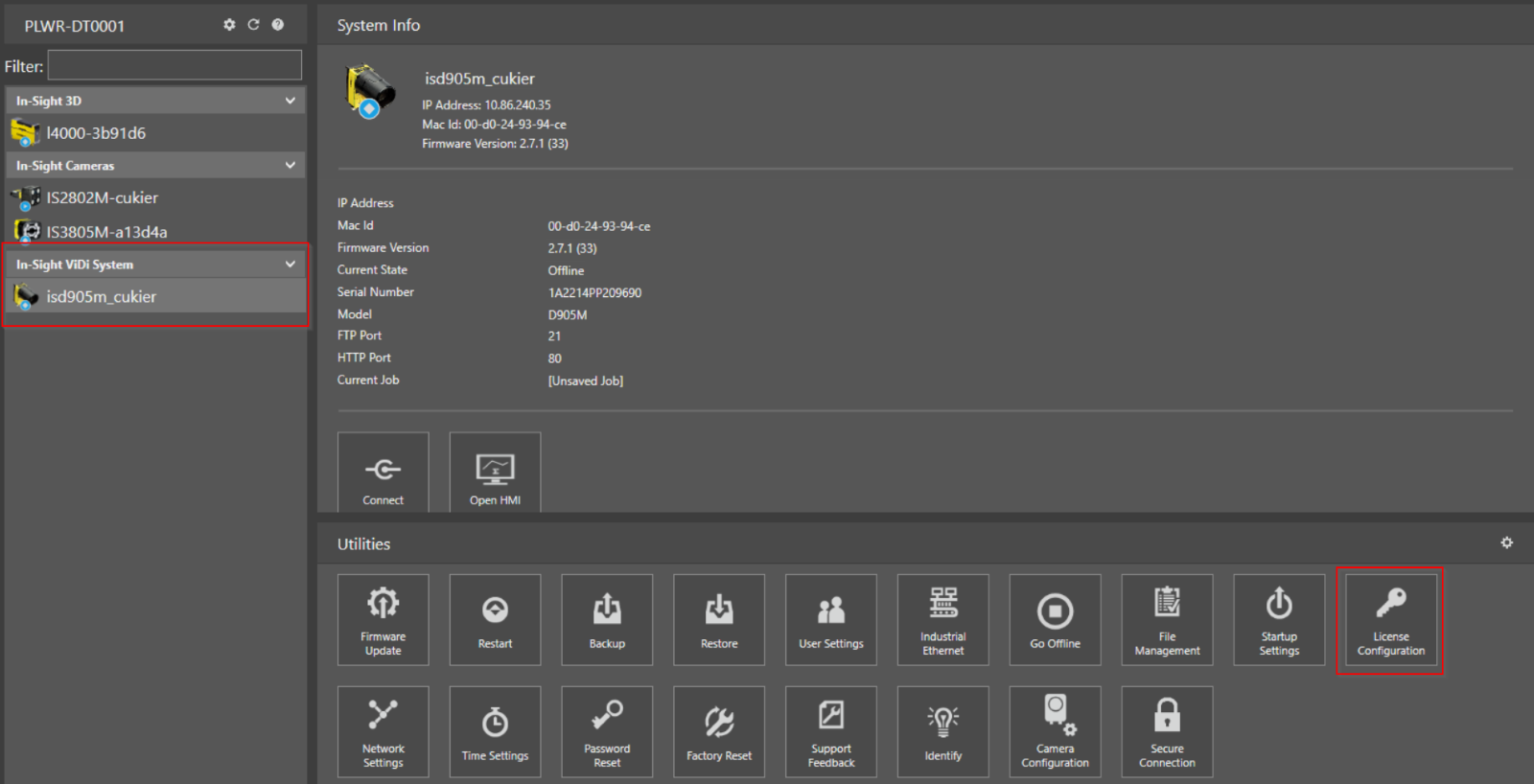 How to Import License Key to an In-Sight D900 | Cognex Support Community