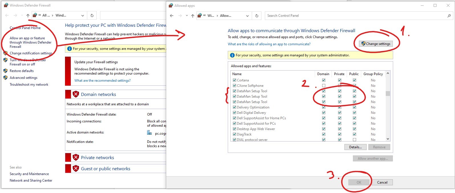 Allow DataMan Setup Tool Through Windows Firewall | Cognex Support ...