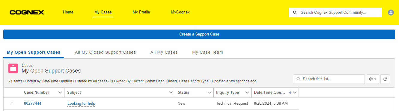 How to Manage a Case in Cognex Support Community | Cognex Support Community