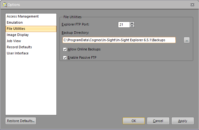 [In-Sight] How To Backup And Restore In-Sight Explorer Cameras | Cognex ...