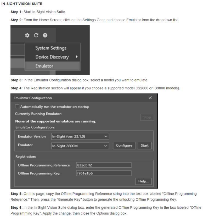 [In-Sight Vision Suite] What Emulator Options Are Available for In ...