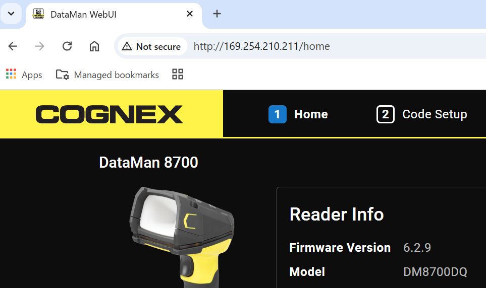 [DataMan] How to connect DM8700 USB corded model by WebUI | Cognex ...