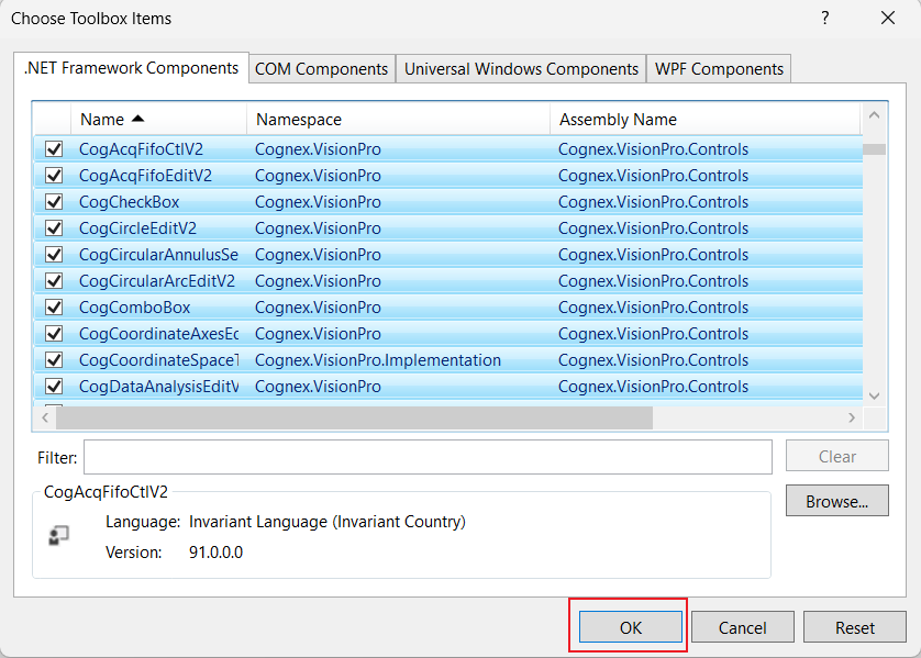 [VisionPro] How to add Controls to Visual Studio Toolbox after versions VisionPro 9.3 | Cognex ...